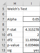 Welch’s Test | Real Statistics Using Excel