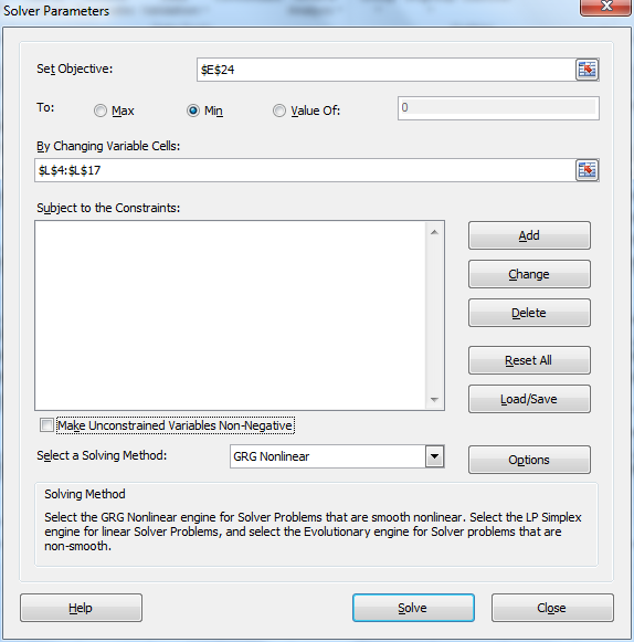 Fiml Using Solver Real Statistics Using Excel