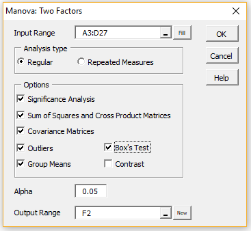 Two-way MANOVA Example | Real Statistics Using Excel